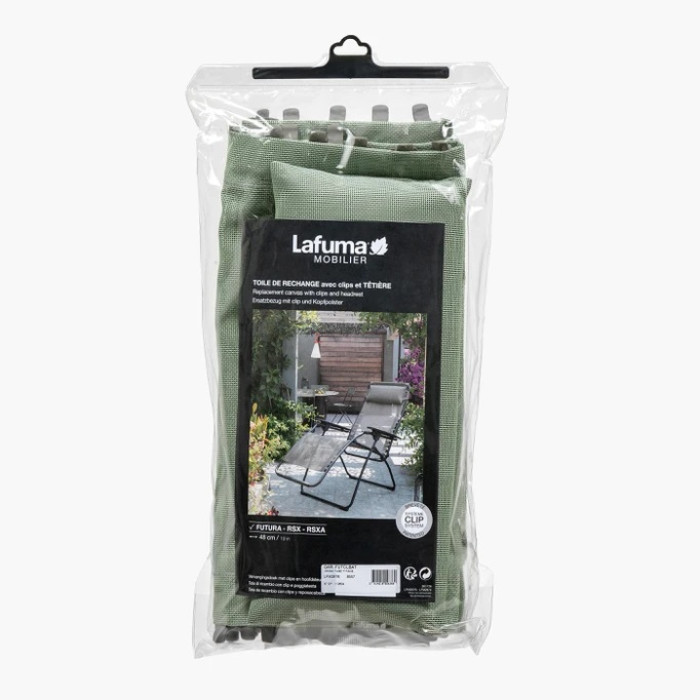 Toile de rechange + Têtière LAFUMA pour Fauteuil Relax Futura Batyline Iso - Vert Moss | Raviday ...